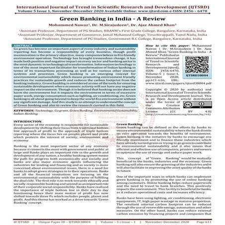 Green Banking in India A Review | PDF | Green Solutions | Business