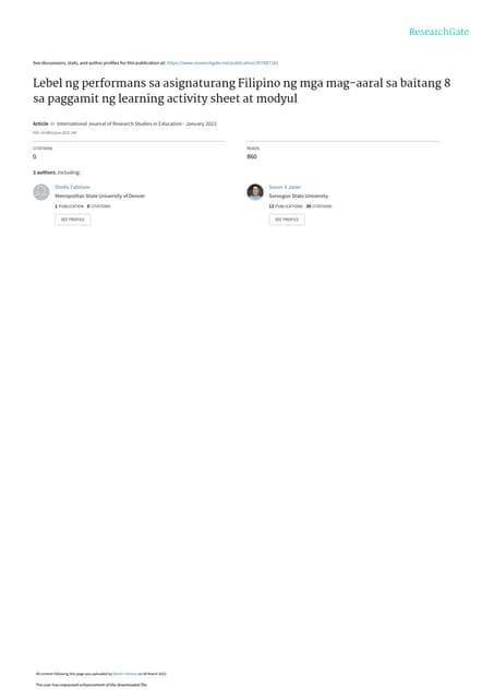 MGA HAMON SA PAGTUTURO NG MGA GURO SA ASIGNATURANG FILIPINO SA PANAHON NG NEW NORMAL SA STATE ...