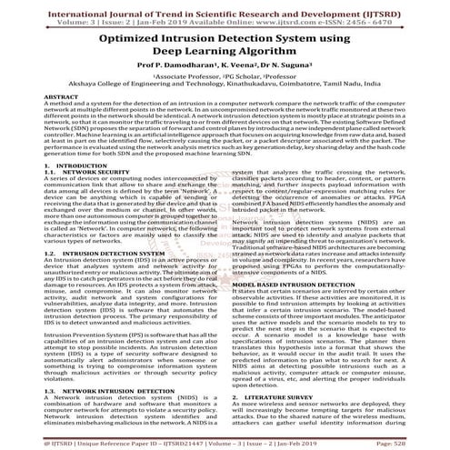 Optimized Intrusion Detection System Using Deep Learning Algorithm Pdf 4518