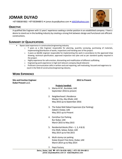 FM Engineer CV working with Wasl group... | PDF | Civil Engineering ...