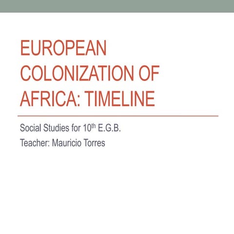 African Colonization Timeline | PPTX