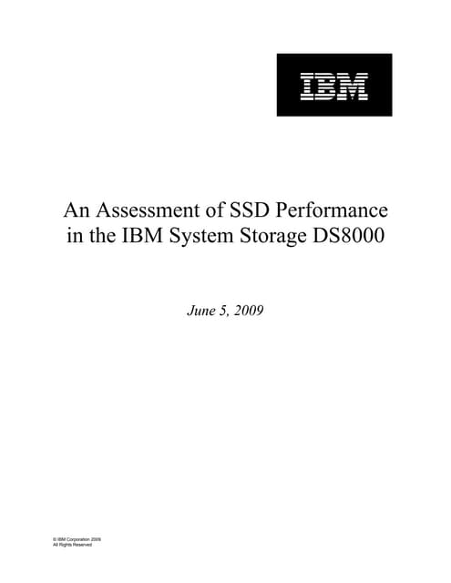 An Assessment Of Ssd Performance In The Ibm System Storage Ds8000 Pdf Operating Systems