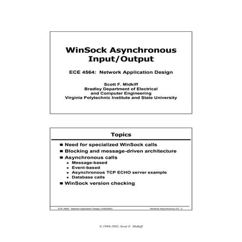 WinSock Asynchronous Input/Output | PDF