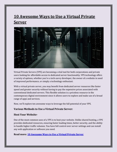 Embracing the Power of Linux Dedicated Server | PDF