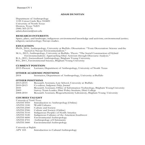 AdamDunstan CV 2 | PDF