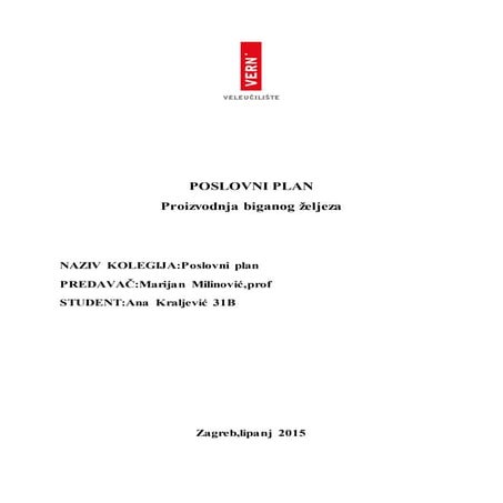 POSLOVNI PLAN novi | PDF