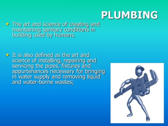 Water distribution system _ Building Utilities - Plumbing and ...PPT-BU ...