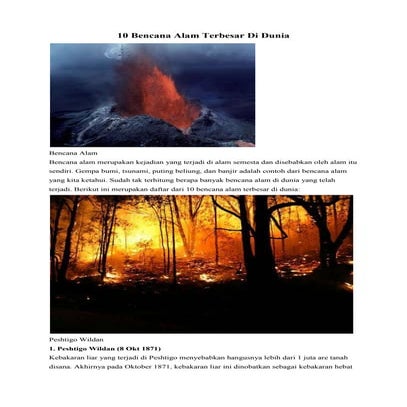 10 bencana alam terbesar di | PDF