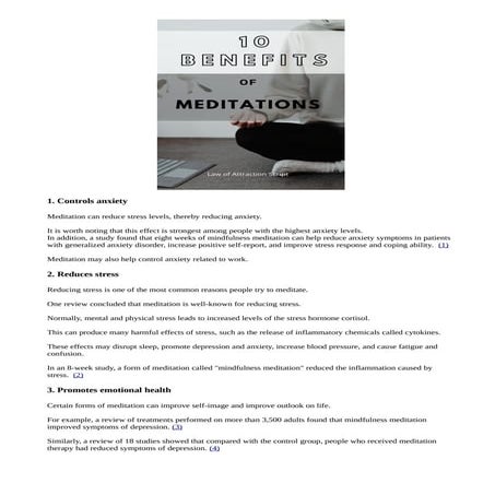 10 benefits of meditations | PDF