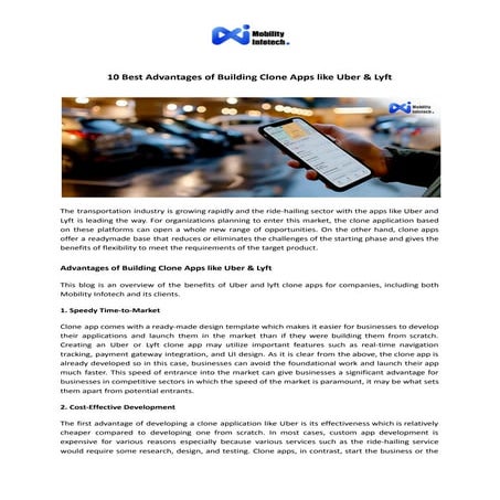 10 Best Advantages of Building Clone Apps like Uber & Lyft.pdf