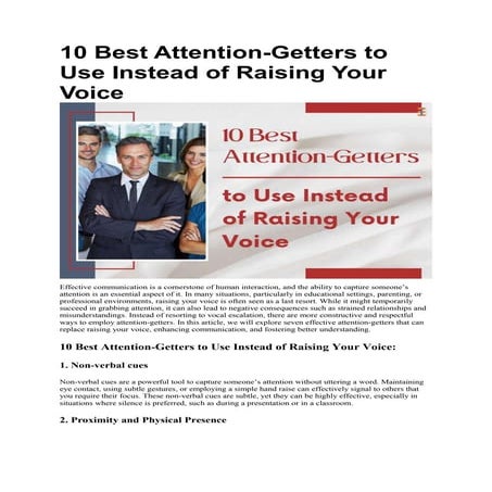 10 Best Attention-Getters to Use Instead of Raising Your Voice | Future ...