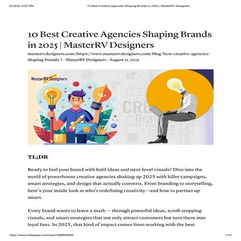 10 Best Creative Agencies Shaping Brands in 2025 _ MasterRV Designers.pdf