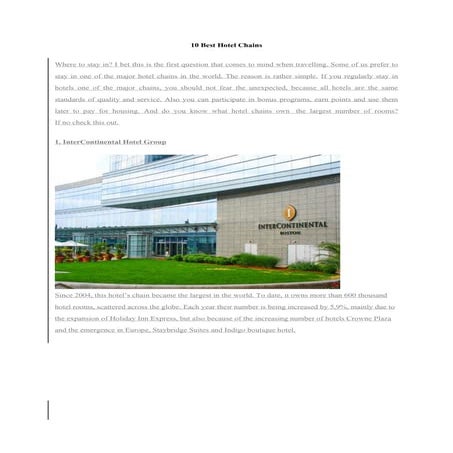10 best hotel chains | PDF