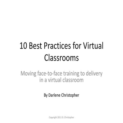 10 best practices for virtual classrooms | PPTX