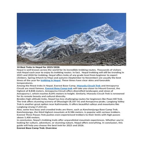 10 Best Treks in Nepal for 2025. docx | DOCX