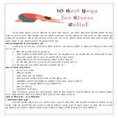 10 best yoga for stress relief | PDF