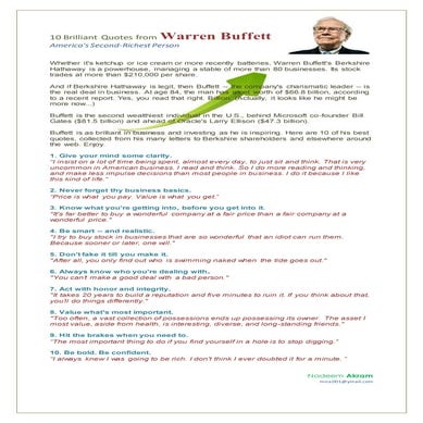 Warren buffett quotes | PDF