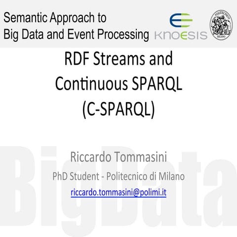 Rdf Streams And Continuous Sparql C Sparql Ppt 7467