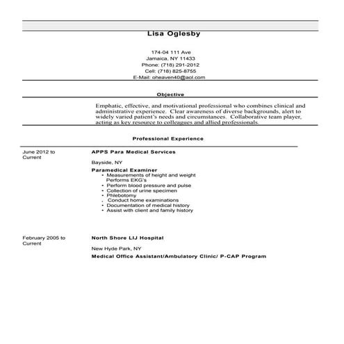 updated resume for lisa oglesby | RTF