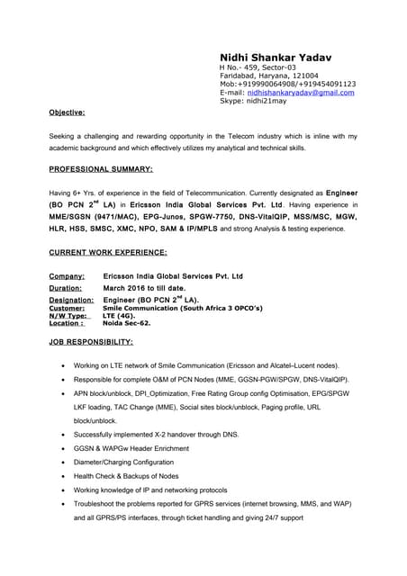Shiv CV | DOCX | Telecommunications Industry | Industries
