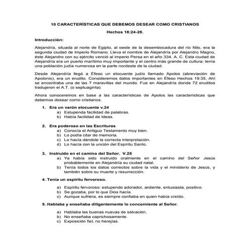10 características que debemos desear como cristianos | PDF