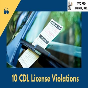 10 cdl license violations | PDF