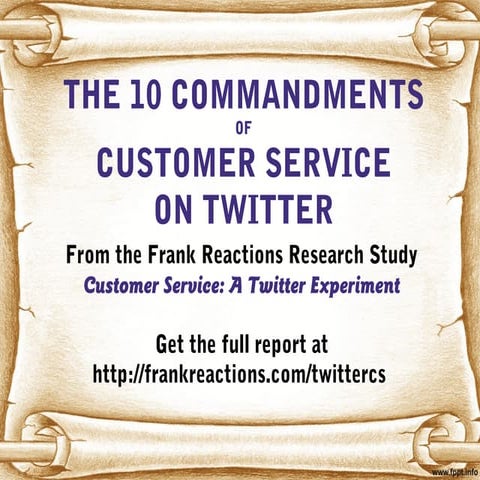 The 10 Commandments of Customer Service on Twitter | PPT