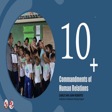 10 commandments of human relations carlo roberto | PPTX