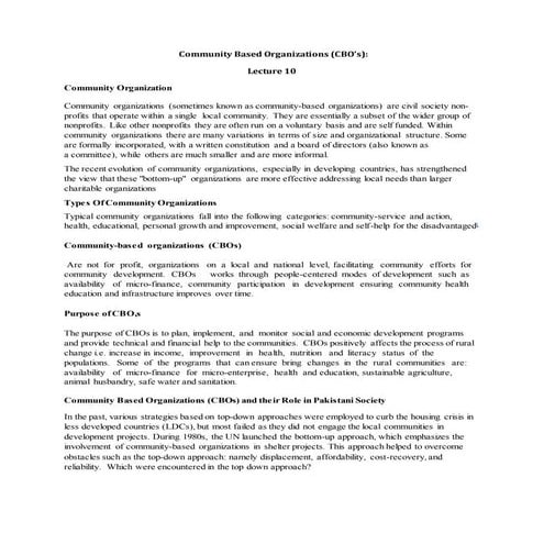 10 community base organizations | DOCX