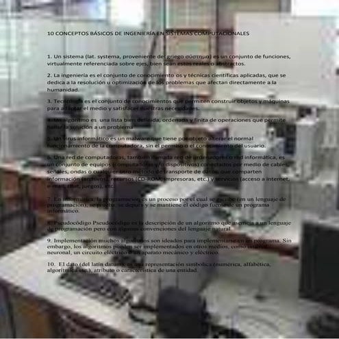 10 Conceptos BáSicos De IngenieríA En Sistemas Computacionales | DOCX | Computing | Technology ...