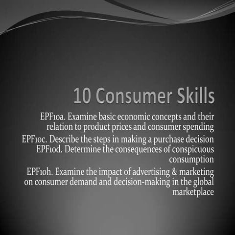 10 consumer skills | PPTX