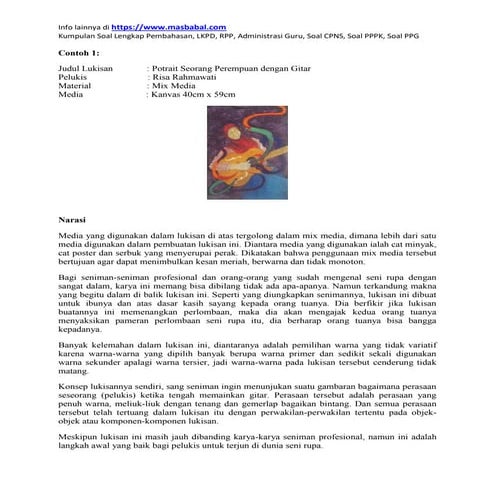 10 Contoh Kritik Karya Seni Rupa Lengkap Beserta Gambarnya (masbabal ...
