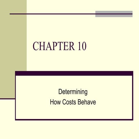 10 Cost Behavior HIGH - LOW METHOD.ppt