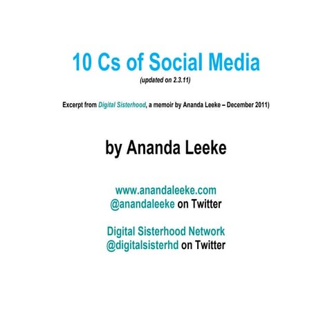 10 Cs of Social Media | PPT