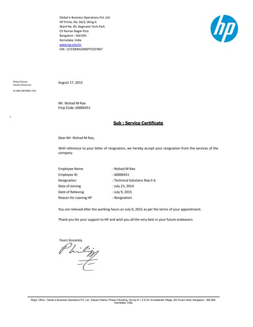 tcs experience letter | PDF | Human Resources | Business