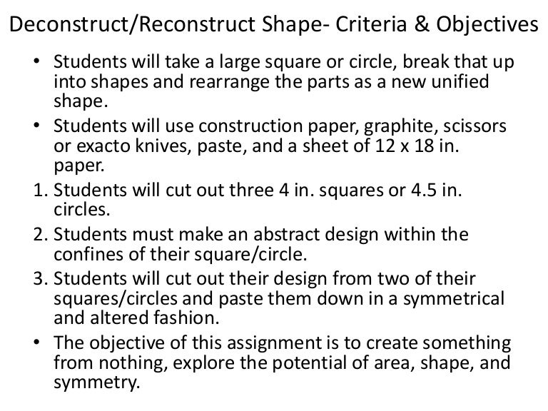 Deconstruct reconstruct shape