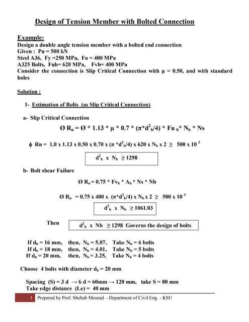 12-Examples on Compression Members (Steel Structural Design & Prof ...
