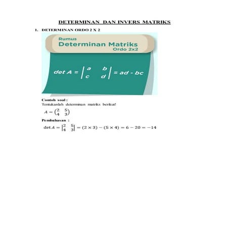 10 determinan dan invers matriks | DOCX