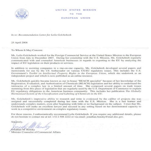 Minister Counselor Recommendation Letter | PDF | Political Issues ...