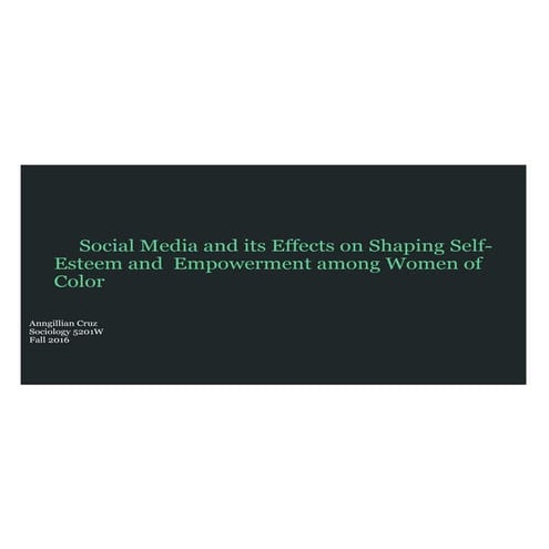 Social Media, Self Esteem- WOC -5.pptx