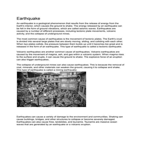 Earthquakes In Mexico | PPTX