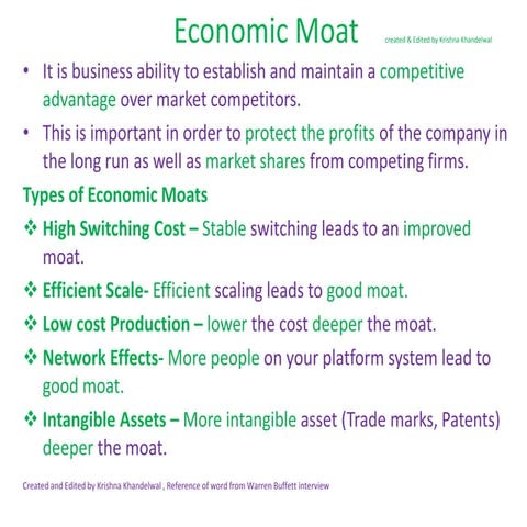 Economic Moat | PPTX | Business | Business and Finance