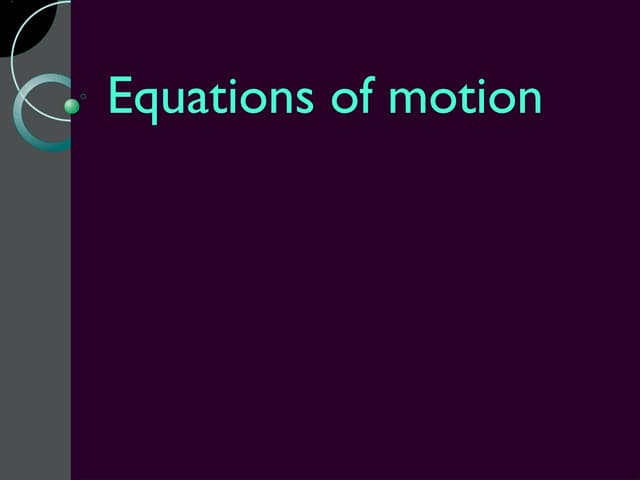 3 equation of motion | PPT