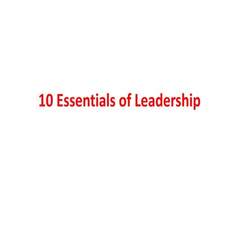 Ten Essentials of Winning Leadership | PPTX
