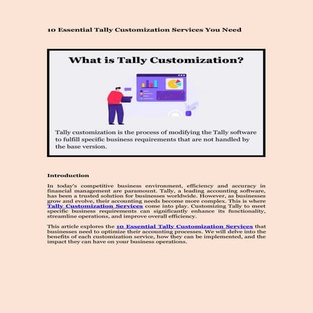 10 Essential Tally Customization Services You Need | PDF