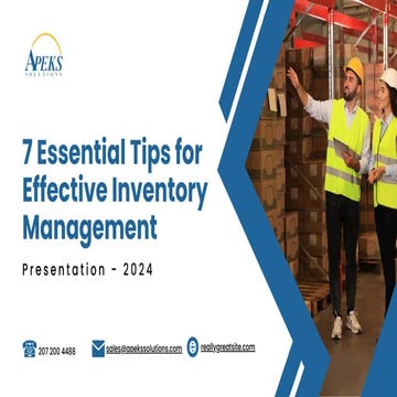 6 mantras for effective stock management | PPTX
