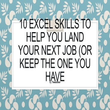 10 Excel skills to help you | PPT