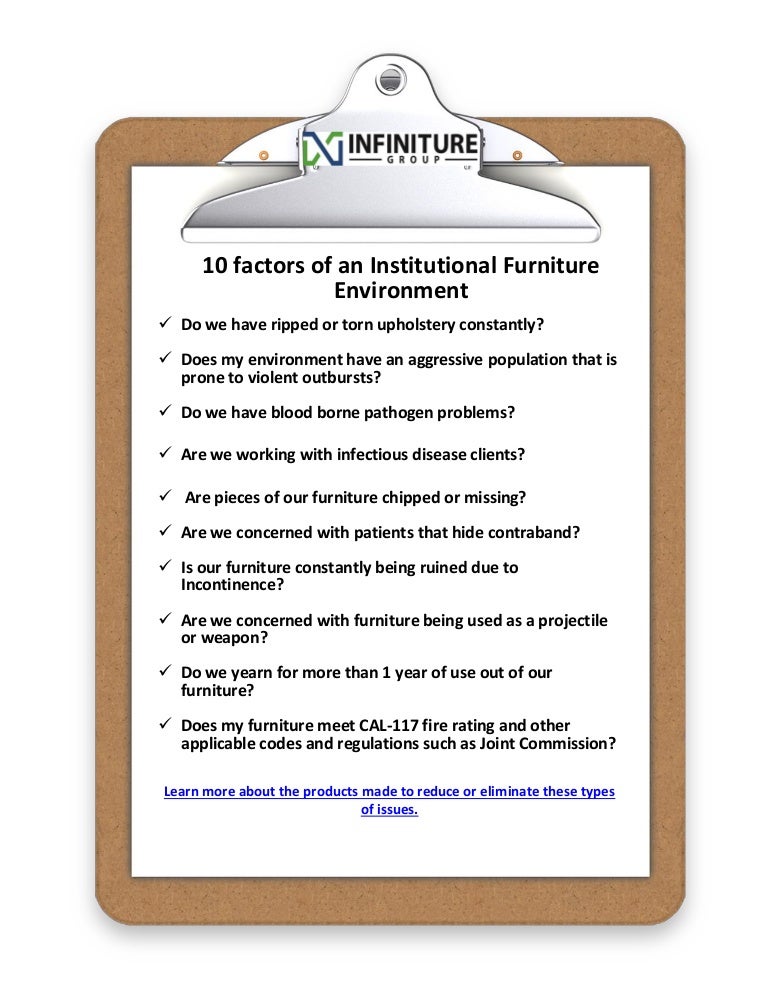 10 factors of an Institutional Environment checklist!