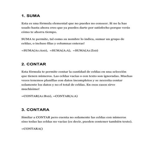 10 formulas de excel | PDF