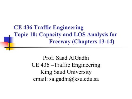Level of Service(LOS) of a road with Calculation Method | PDF